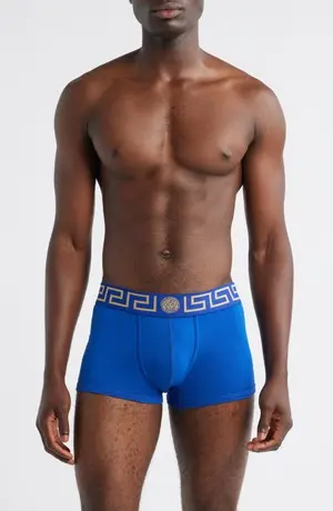 Versace Grecca Band Boxer Briefs - Black Royal Blue Gold